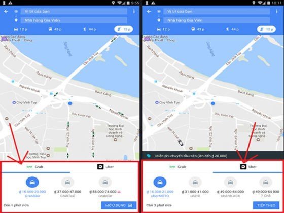 Từ nay người dùng có thể gọi Uber và Grab ngay trên Google Maps ...