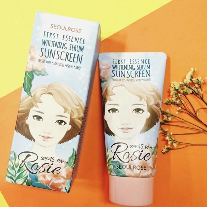 Review kem chống nắng Rosie First Essence Whitening Serum Sunscreen ...