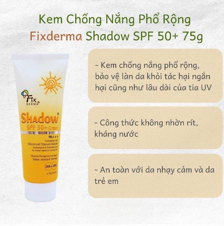 Review kem chống nắng Fixderma Shadow Cream SPF 50+: kiềm dầu tốt ...