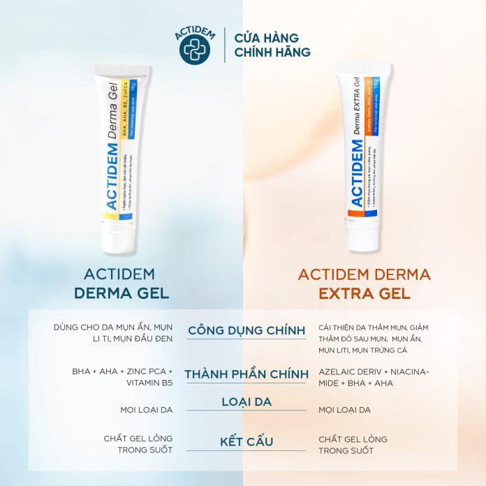 Review gel giảm mụn mờ thâm Actidem Derma Extra Gel: bảng thành phần lý ...