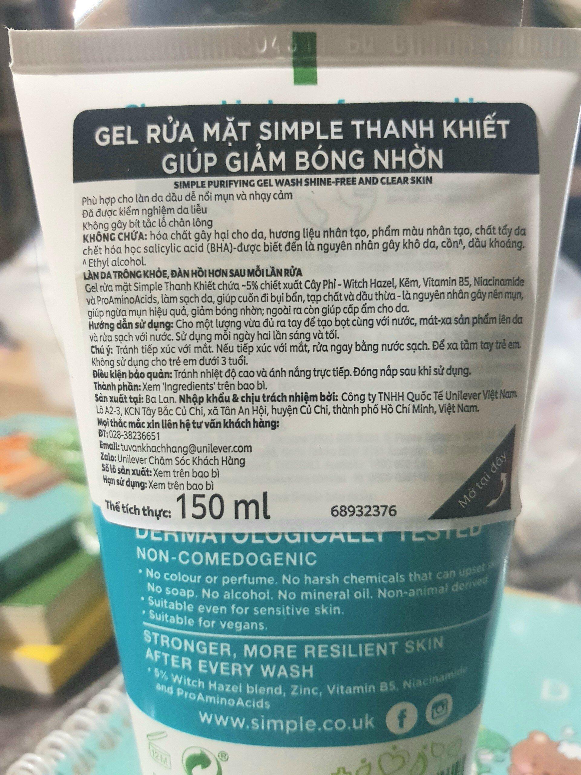 Review sữa rửa mặt Simple Purifying Gel Wash cho da dầu mụn - hiệu quả ...